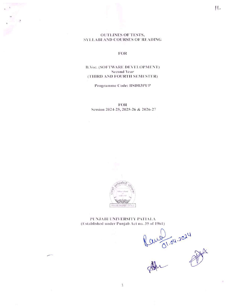 B.voc (Software Development) Part - II (Sem. III & IV) | PDF