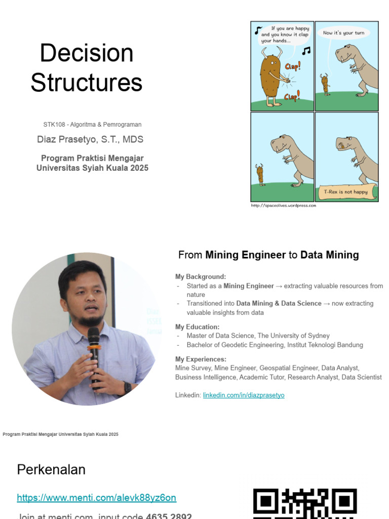 Praktisi Mengajar - Algoritma Pemrograman - Decision Structures | PDF