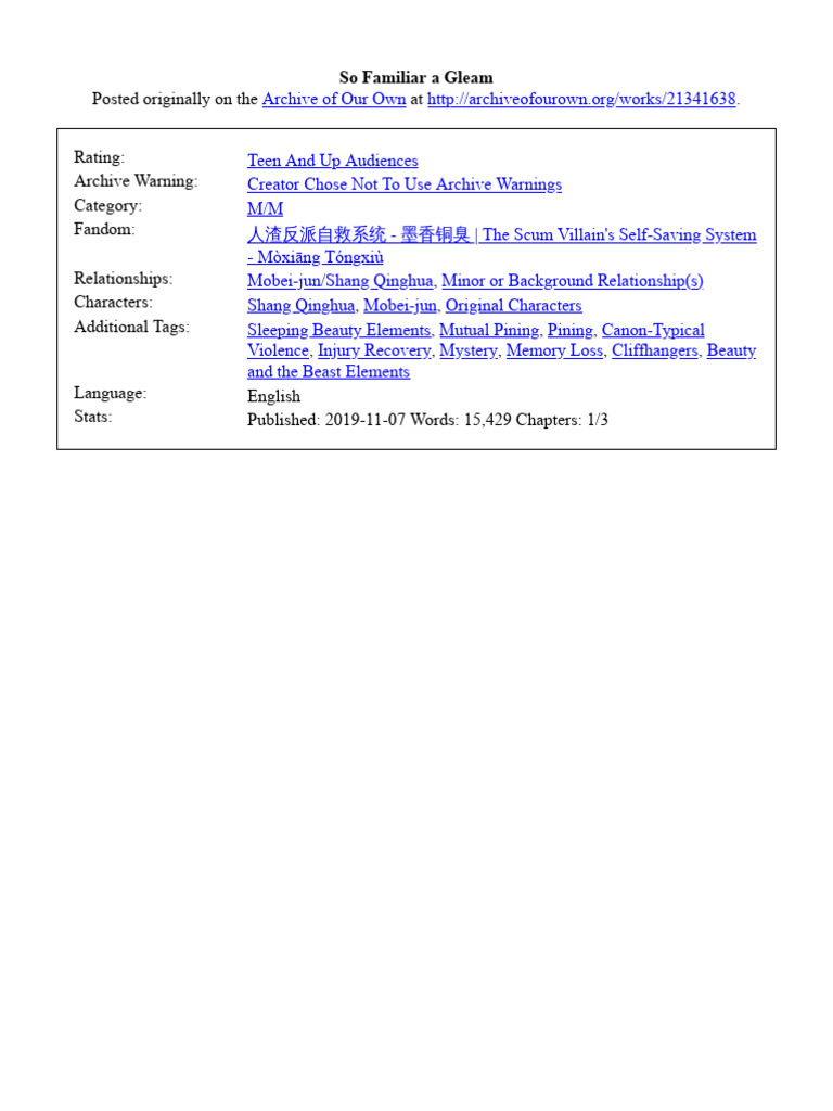 So Familiar A Gleam | PDF