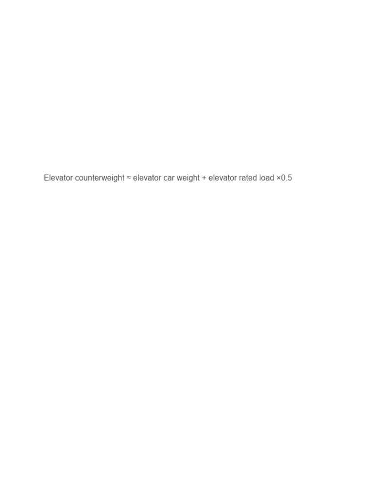 Elevator Counterweight Calculation Guide | PDF | Elevator | Weight