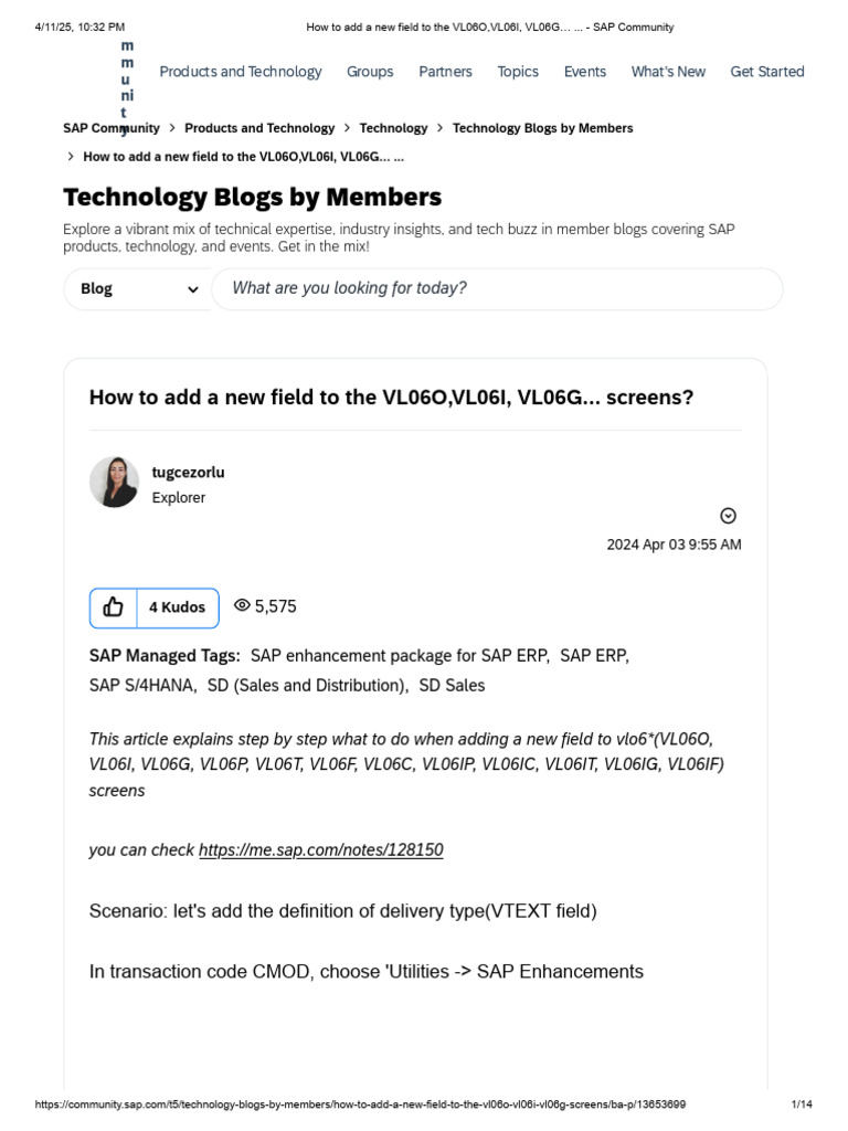 Adding Fields to VL06 Screens in SAP | PDF | Information Technology ...