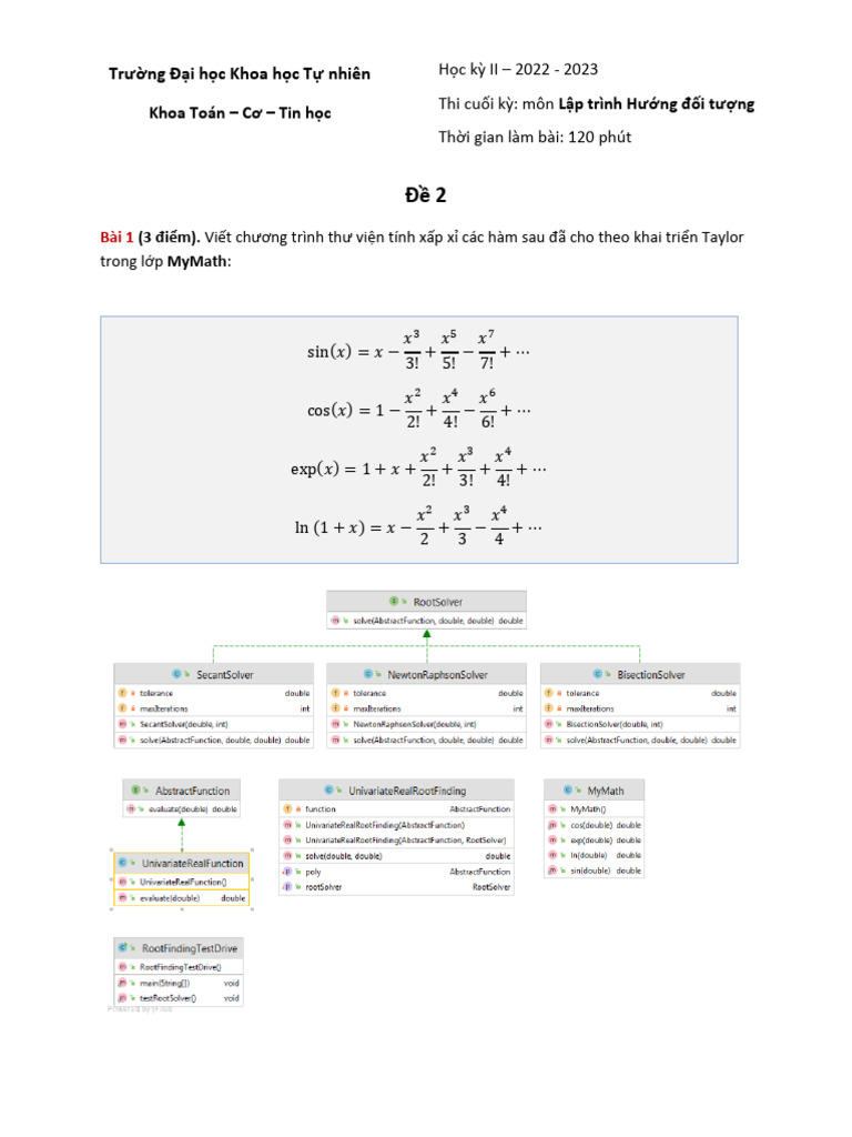 OOP HK2 2223 FinalExam De2 | PDF