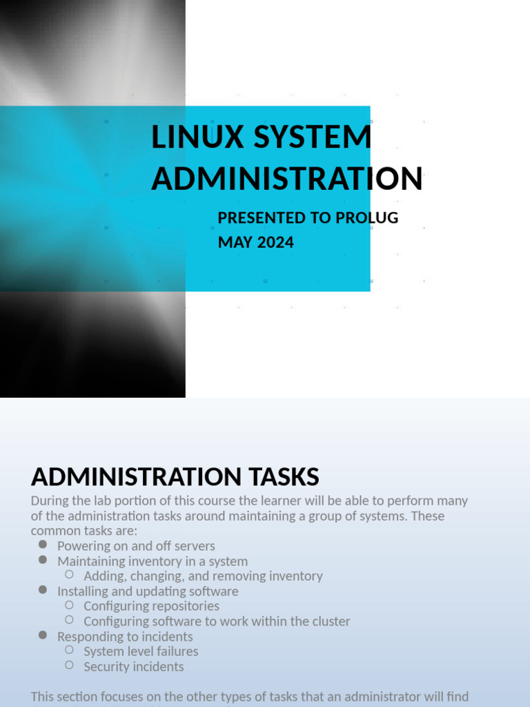 Linux System Administration | PDF | Troubleshooting | Computer Engineering