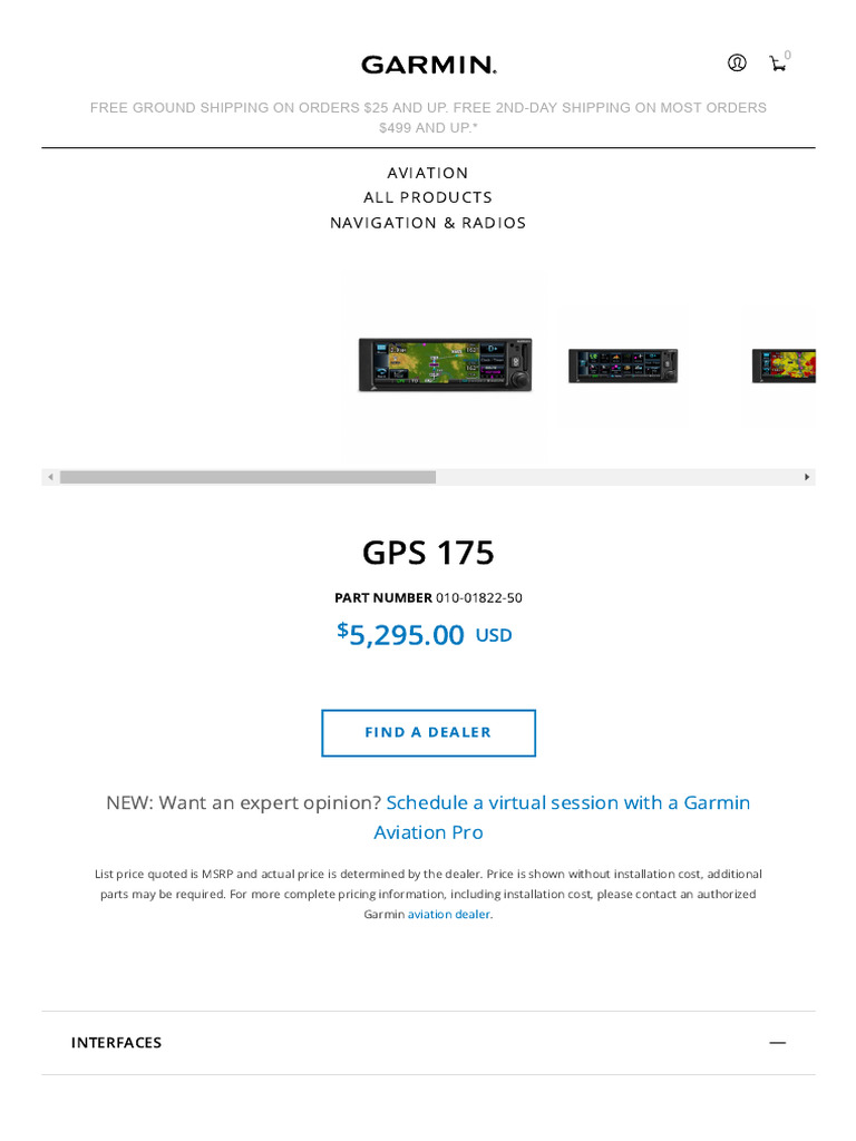 Garmin GPS 175 - Touchscreen GPS Navigator For Aircraft | PDF ...