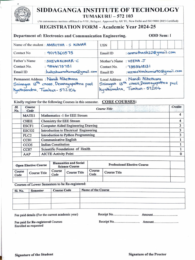 Subject Registration | PDF