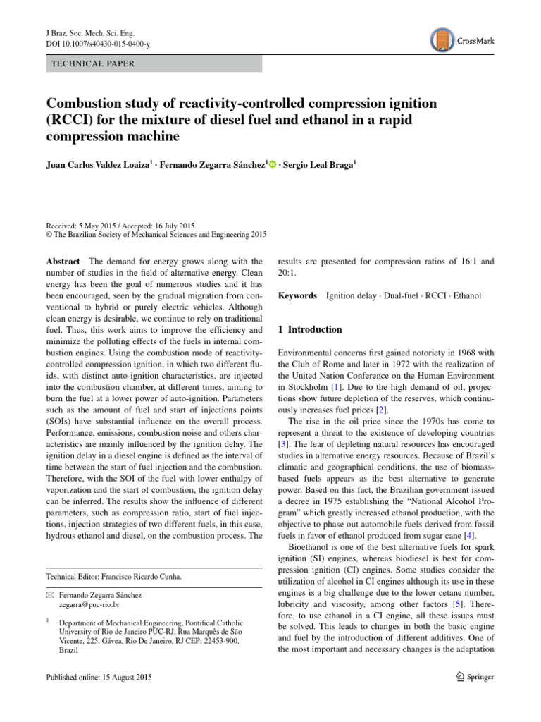 Combustion Study of Reactivity-Controlled Compression Ignition (RCCI ...