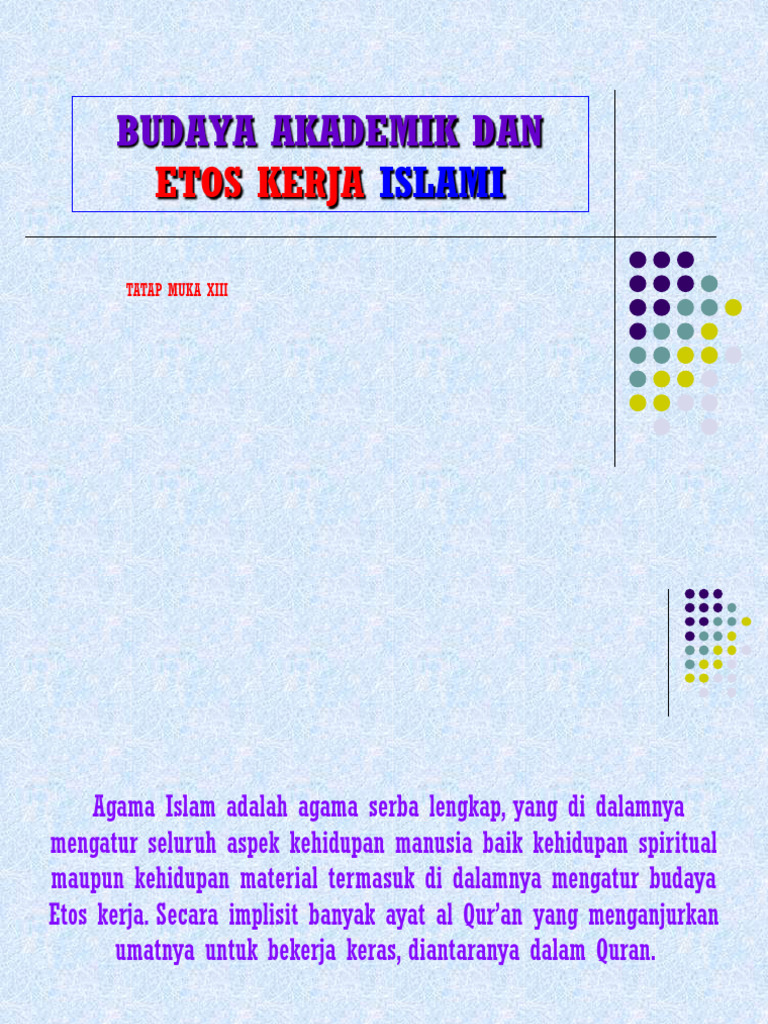 Pandangan Islam tentang Budaya Kerja | PDF