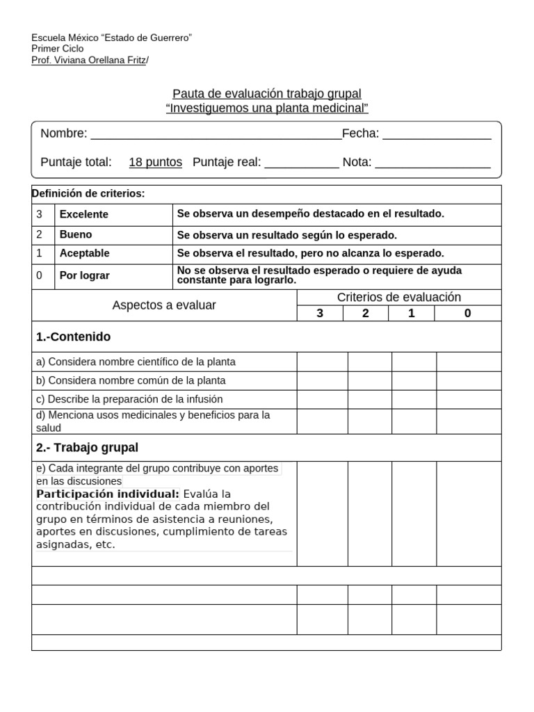 Pauta Evaluacion Cartel | PDF