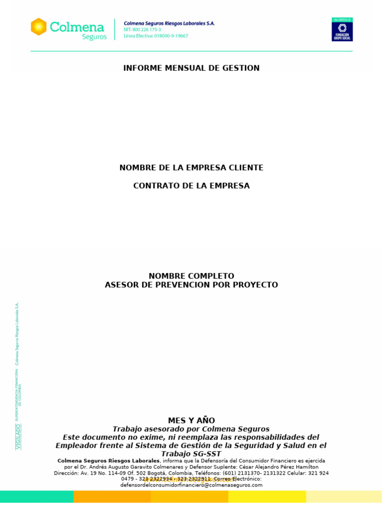 Informe Mensual de Gestión SST | PDF