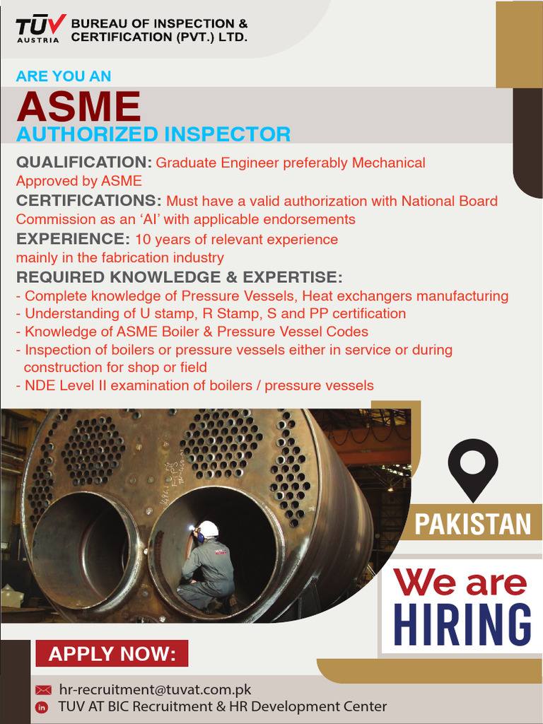 ASME Authorized Inspector Qualifications | PDF