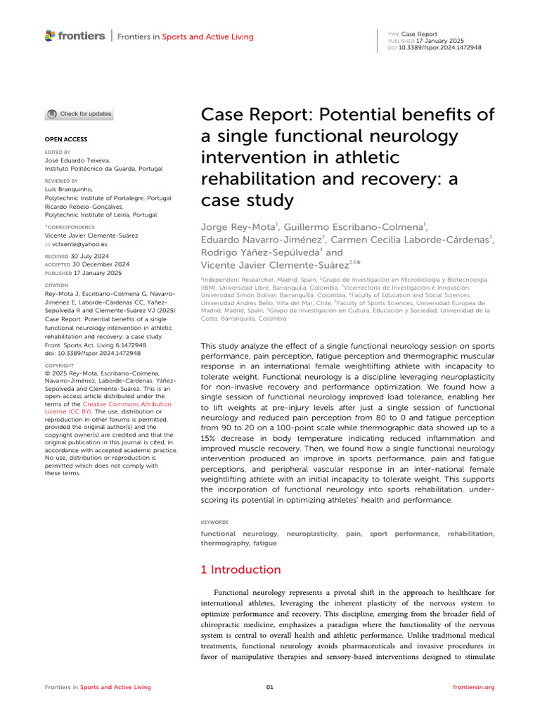 Case Study Functional Neurology | PDF | Autonomic Nervous System | Thermography