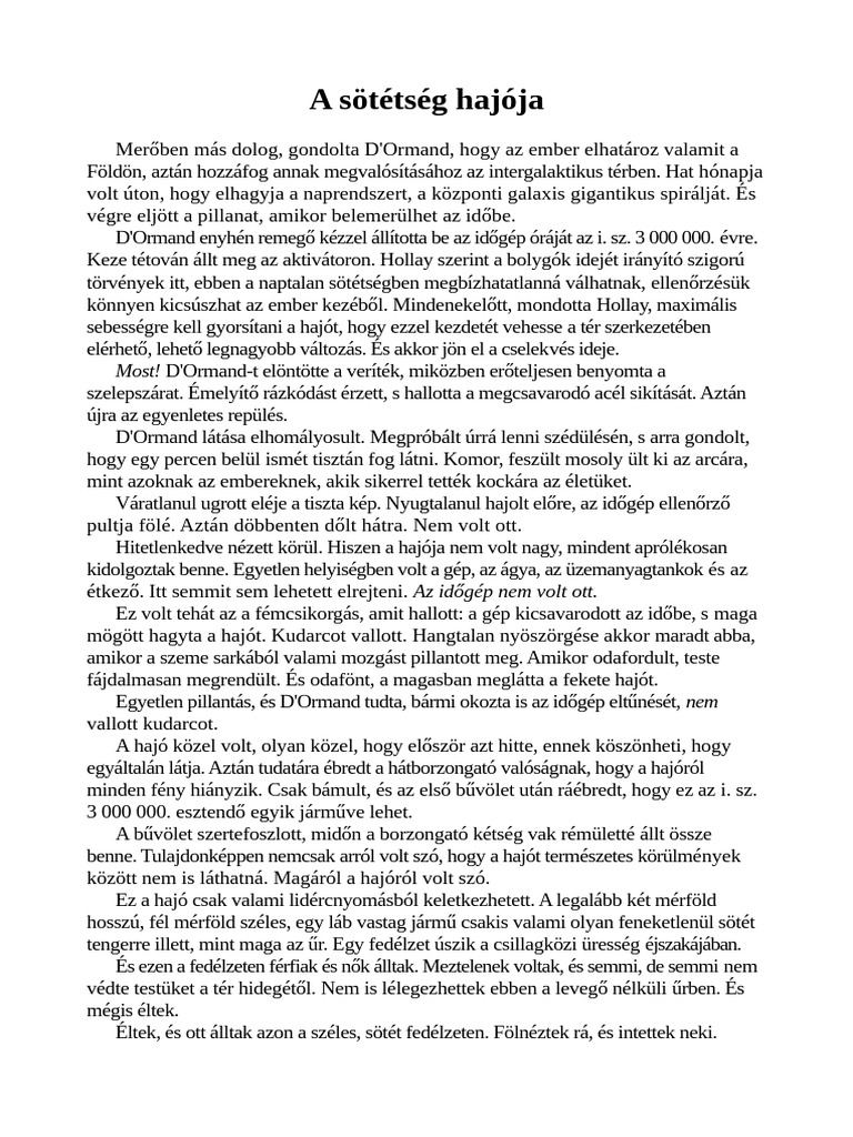 F. Nagy Piroska - Fordítása - A Sötétség Hajója | PDF