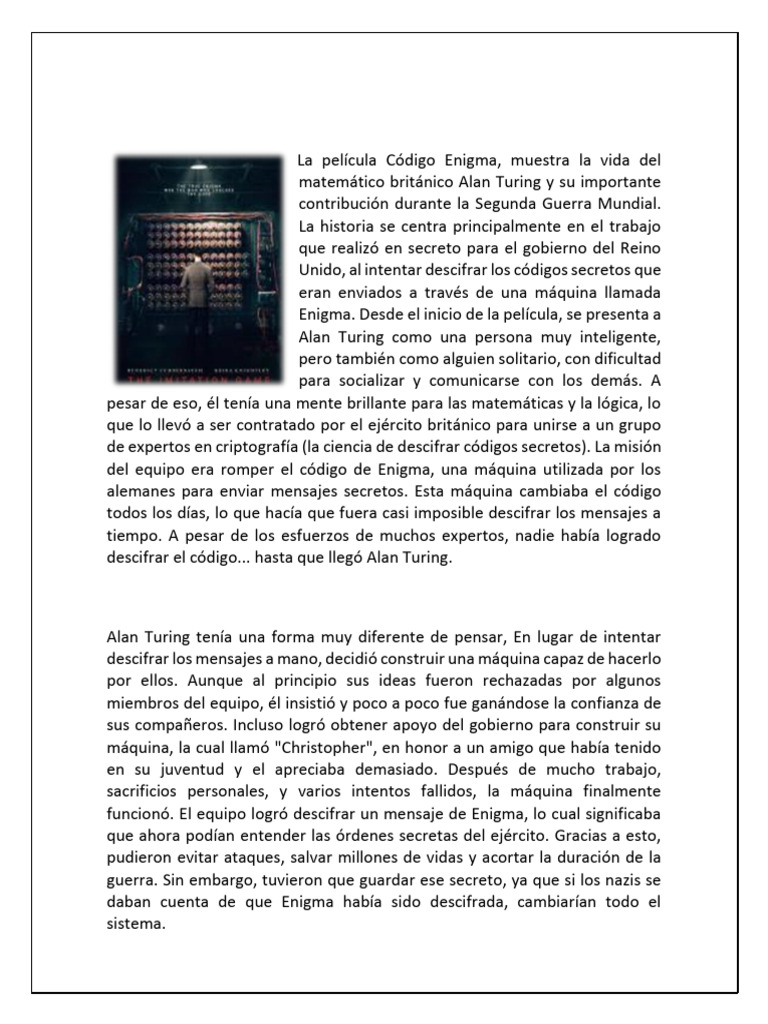 Reseña CÓDIGO ENIGMA | PDF | Alan Turing
