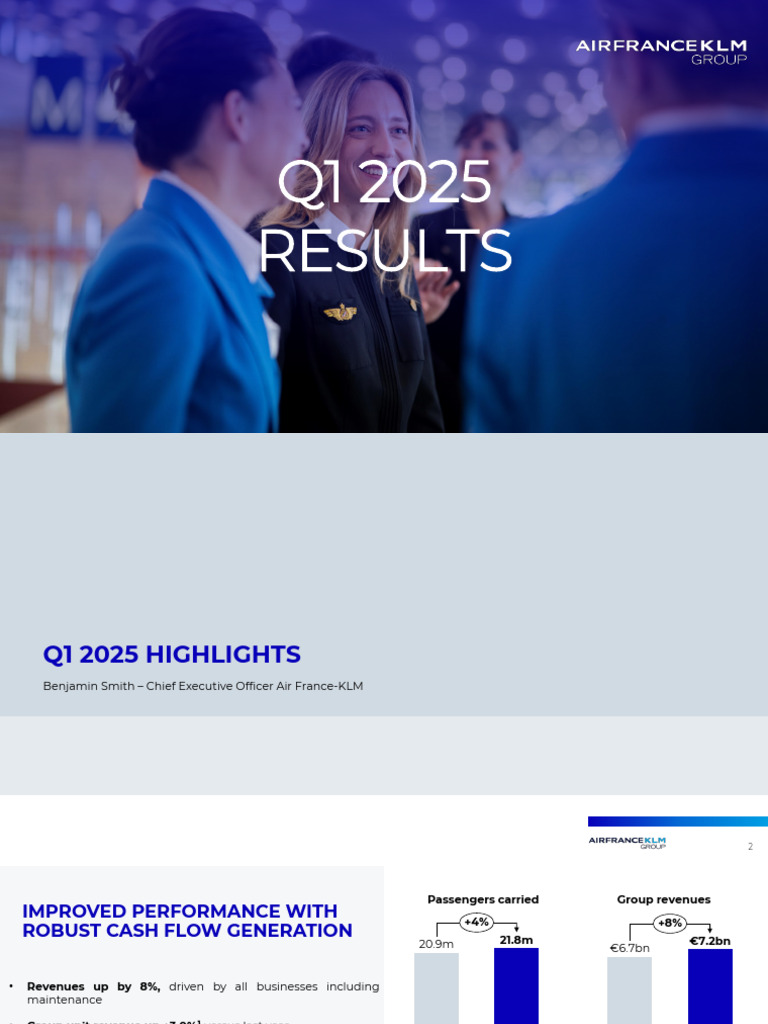 Afklm q1 2025 Results-Presentation 0 | PDF | Free Cash Flow | Cash