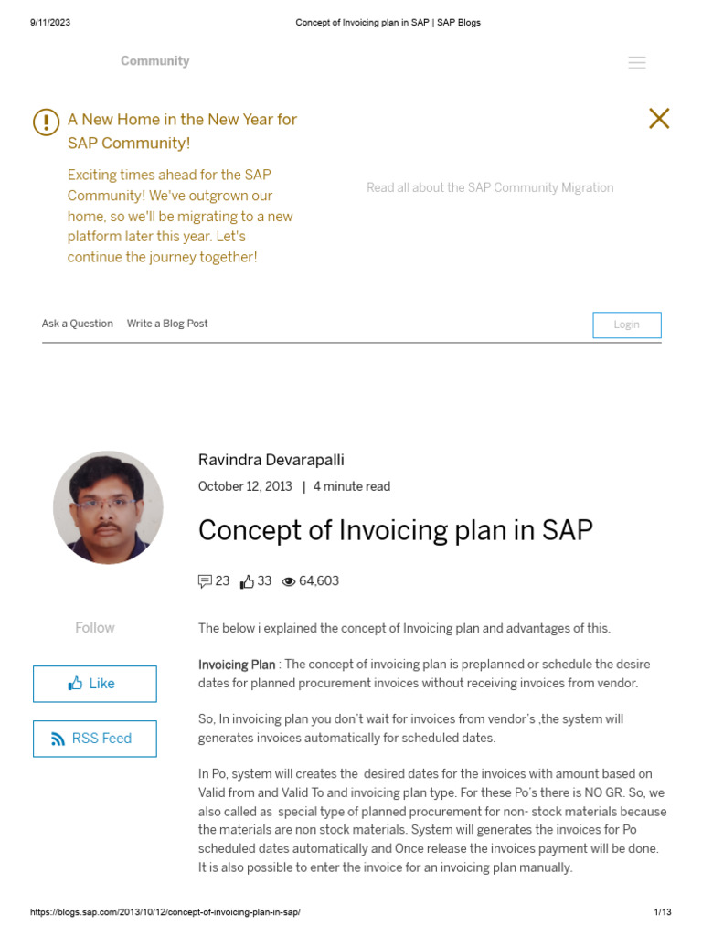 SAP Invoicing Plan Overview | PDF | Invoice | Logistics