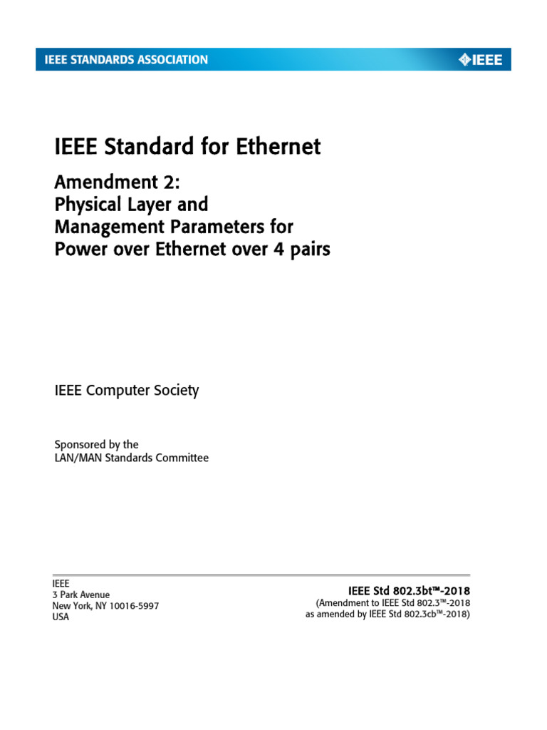 Power over Ethernet Standard Amendment | PDF | Ethernet | Legal Liability