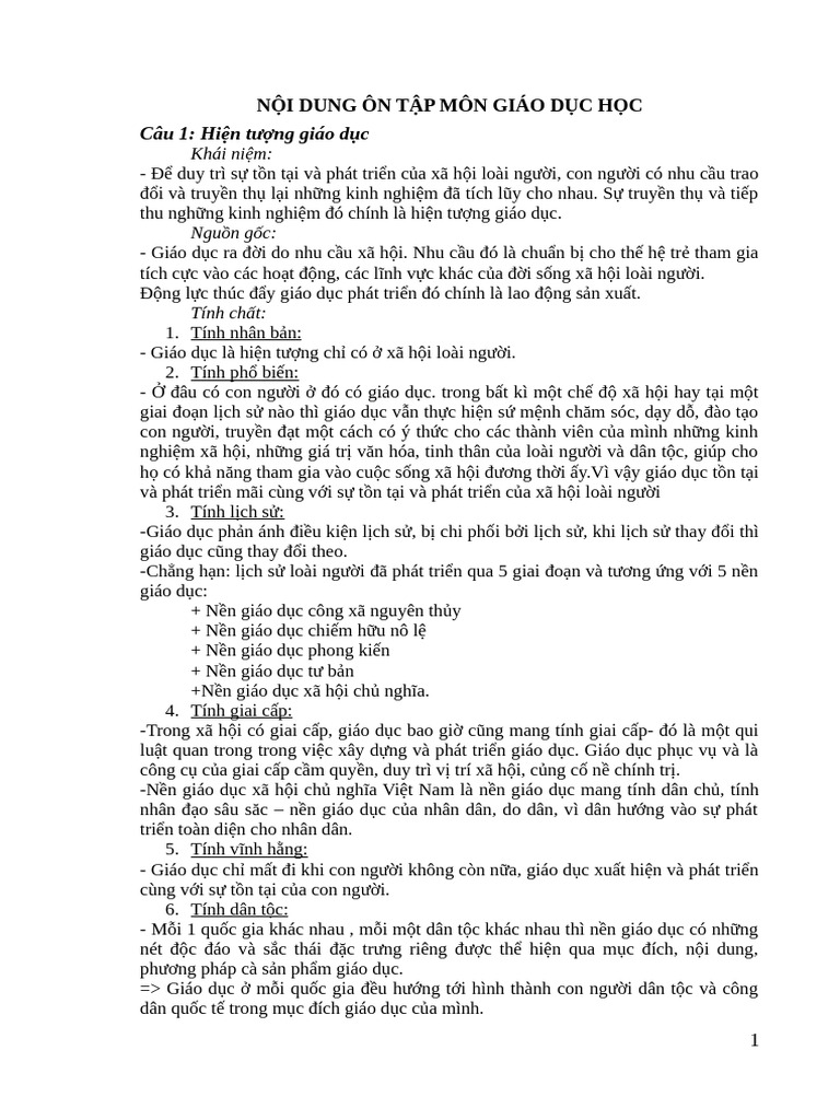 Đề cương GDH | PDF