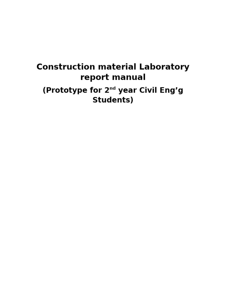 Construction Materials Lab Report Guide | PDF | Concrete