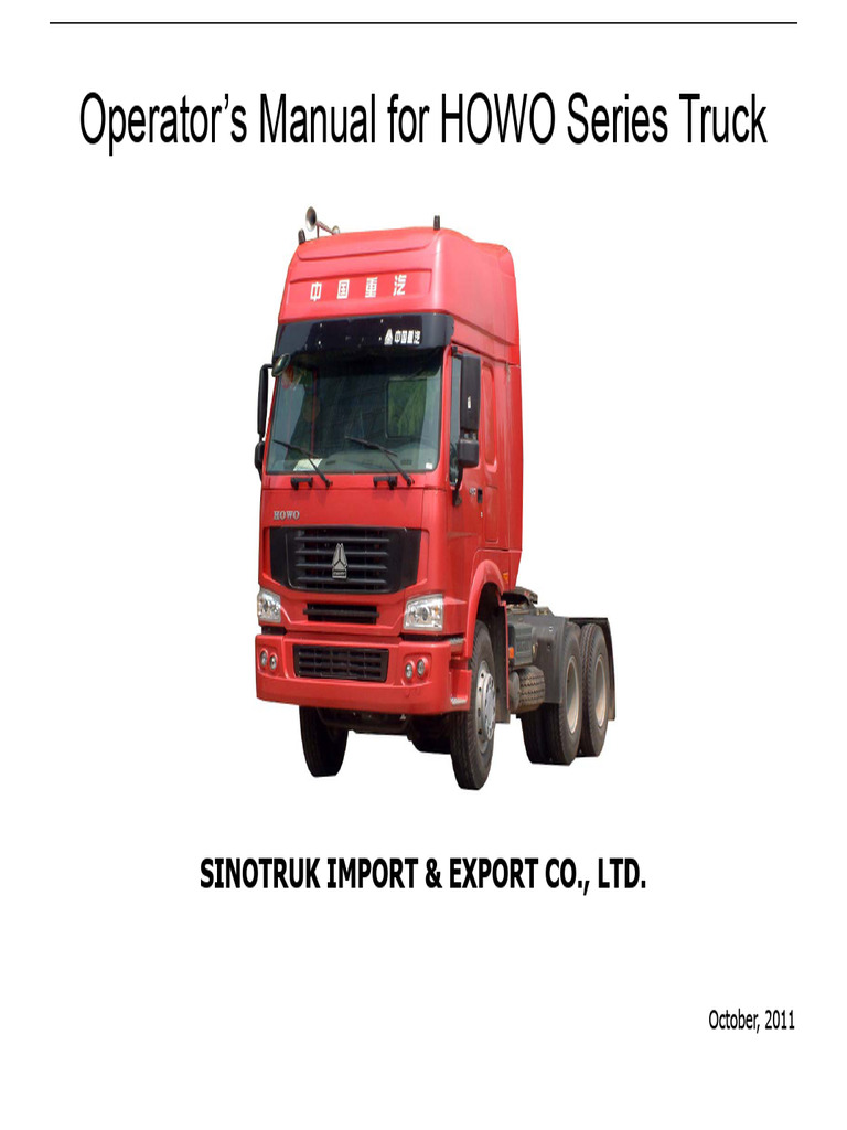 HOWO Series Truck Operator's Manual | PDF | Fuel Economy In Automobiles ...