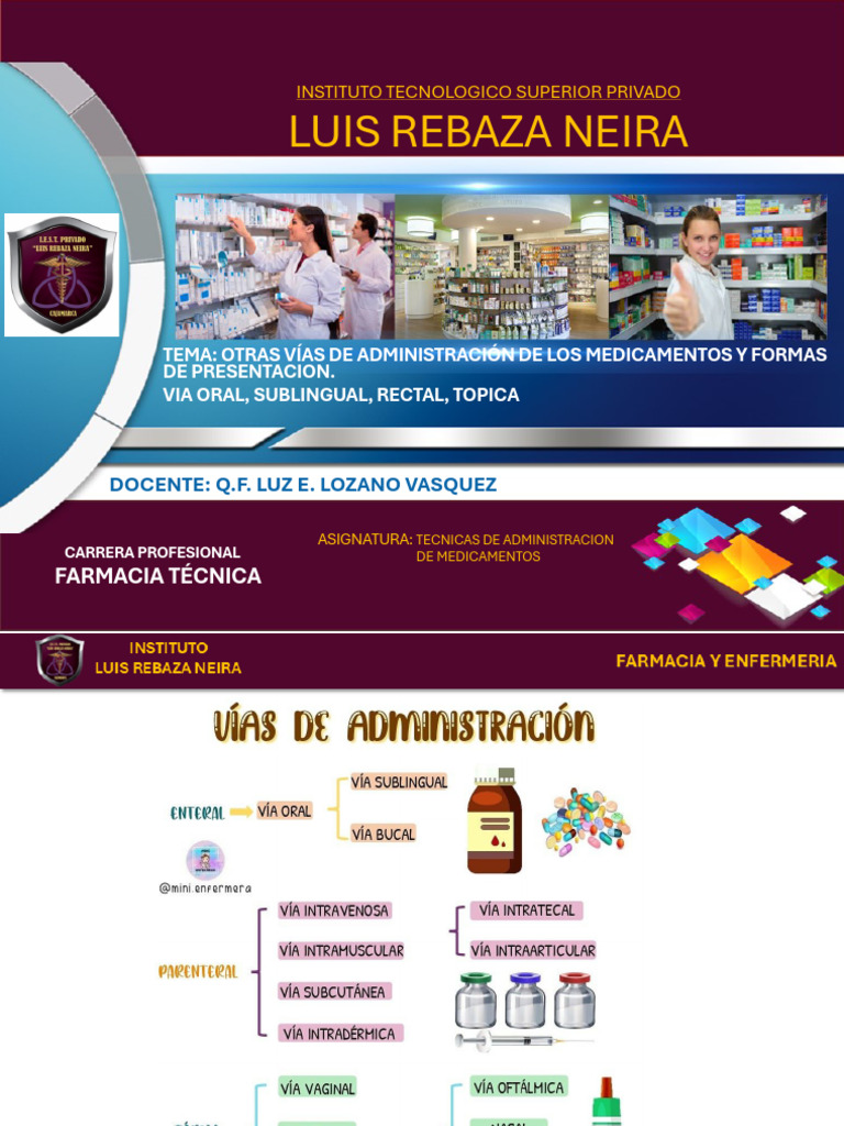 Clase-Via Oral, Sublin, Rectal, Topica | PDF | Medicamentos con receta ...