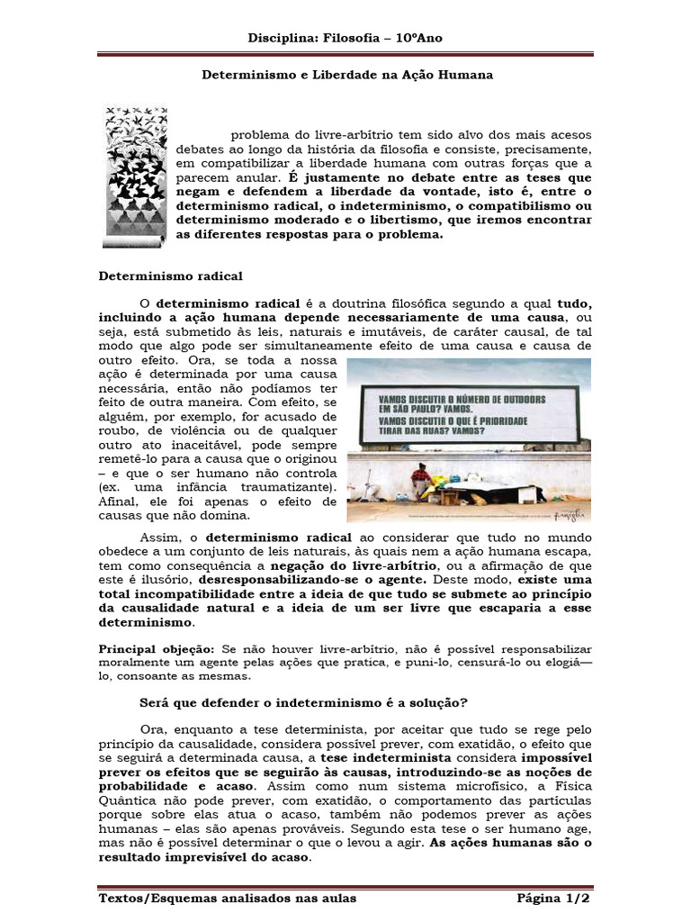 Determinismo e Liberdade na Filosofia | PDF | Livre arbítrio | Determinismo