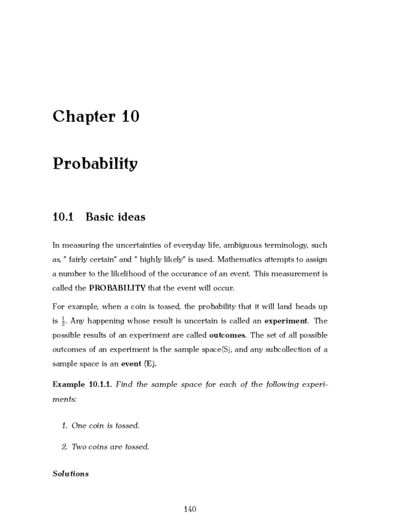 MAT1110 Lecture Notes Probability | PDF | Applied Mathematics ...
