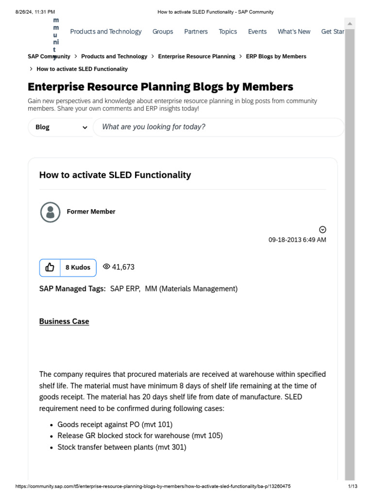 How To Activate SLED Functionality - SAP Community | PDF | Enterprise ...