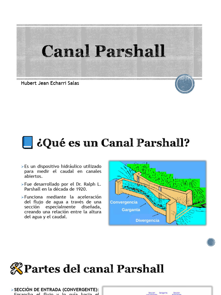 Canal Parshall Hubert Jean Echarri Salas | PDF | Descarga (hidrología ...