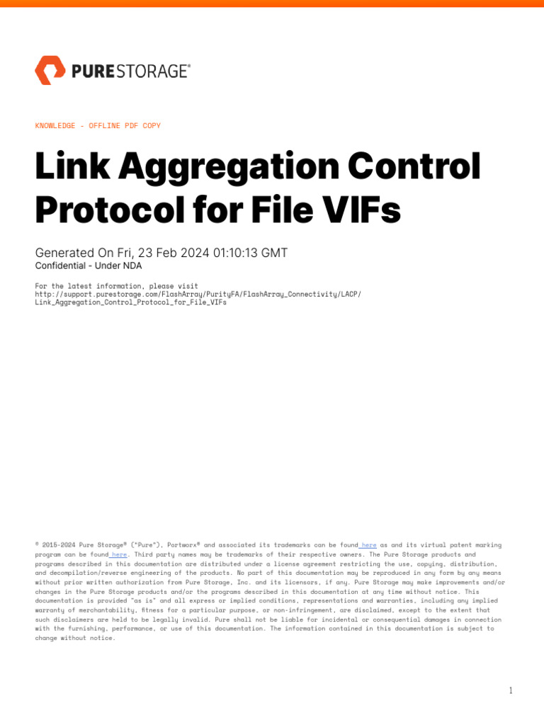 Link Aggregation Control Protocol For File VIFs | PDF | Computer Network | Internet Architecture