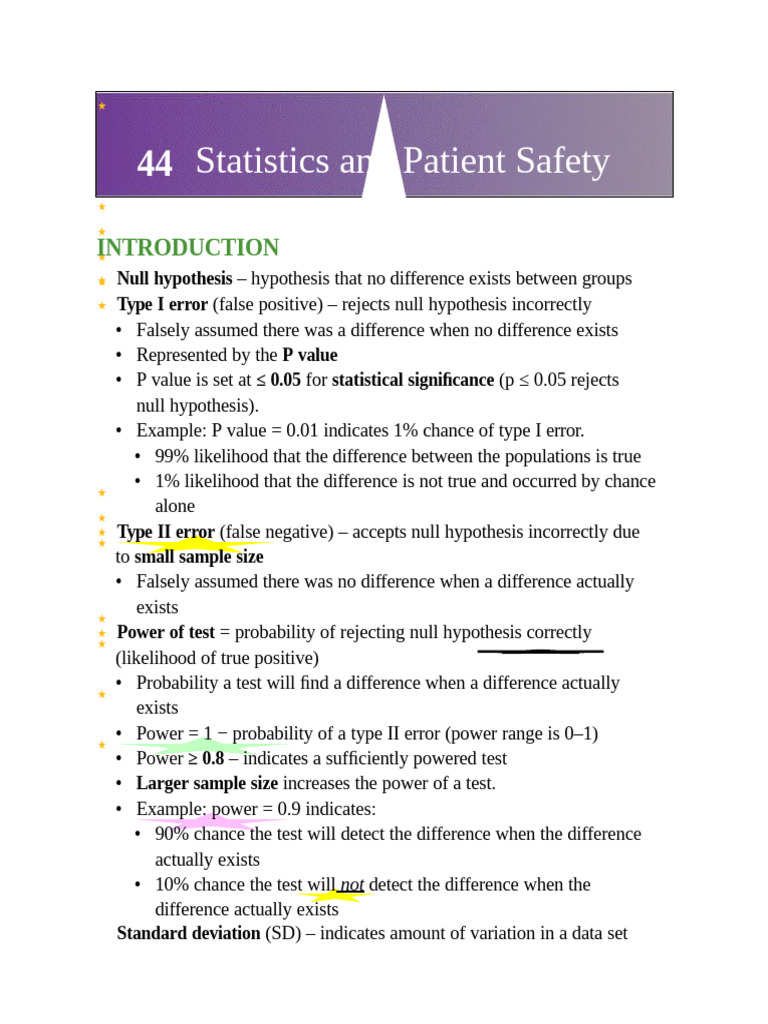 4 Statistics and Patient Safety - The ABSITE Review 7th Ed. (2022 ...