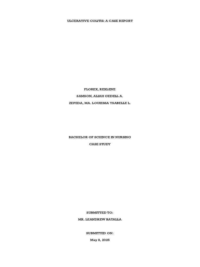 Ulcerative Colitis Case Study Analysis | PDF | Ulcerative Colitis ...