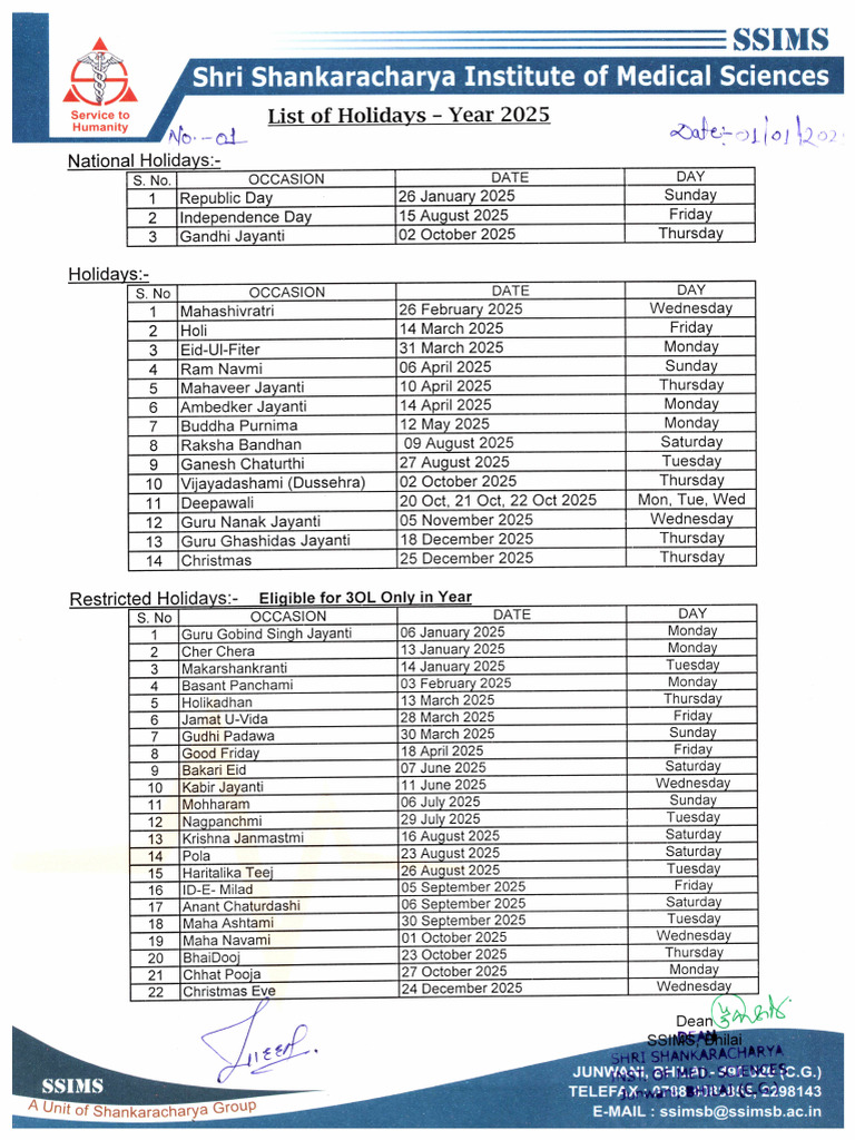 List of Holiday | PDF