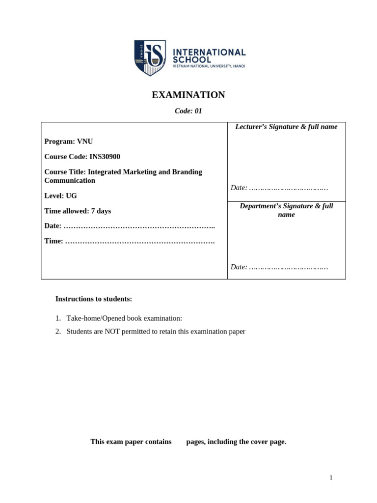 22. Form 1.Exam Cover Page Question 1 | PDF | Cuisine | Foods