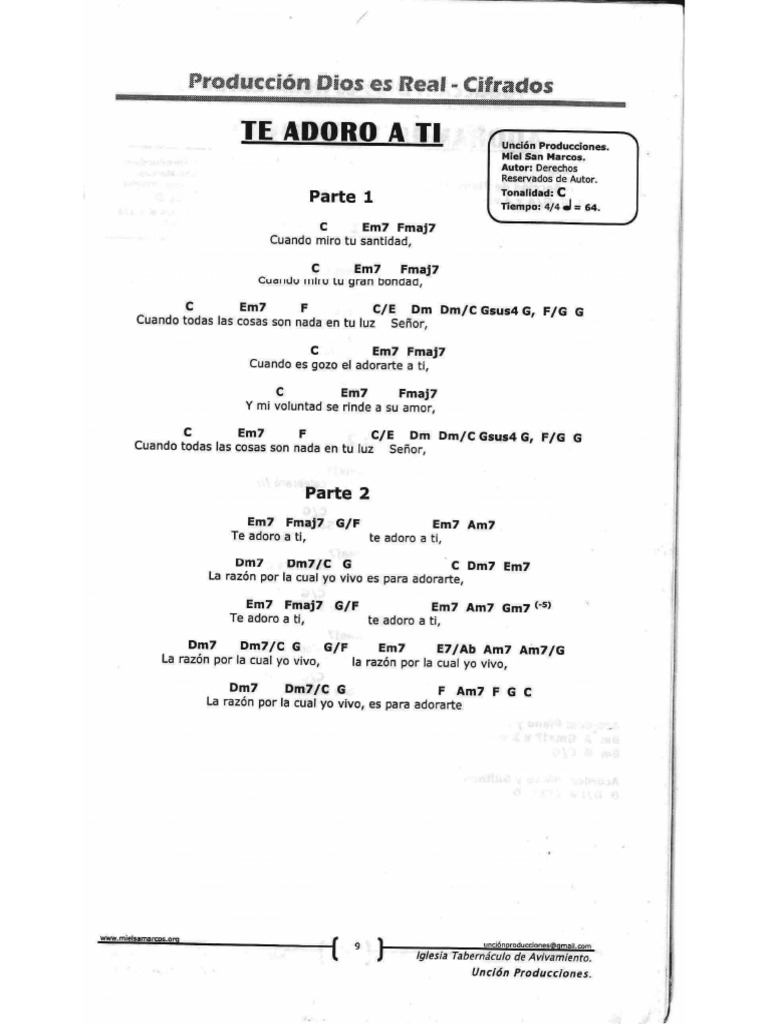 Te Adoro A Ti | PDF