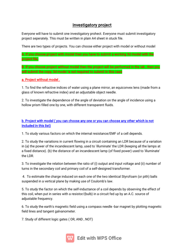 Investigatory Project | PDF