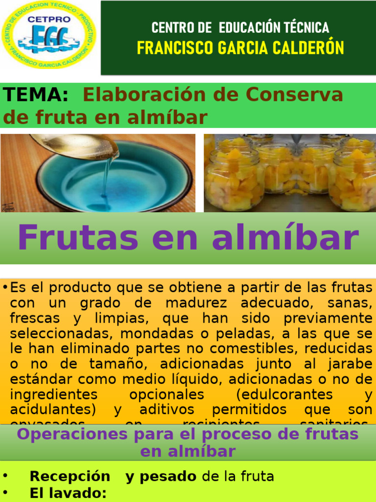 Elaborac de ALMIBAR DE FRUTAS | PDF | Fruta | Agua