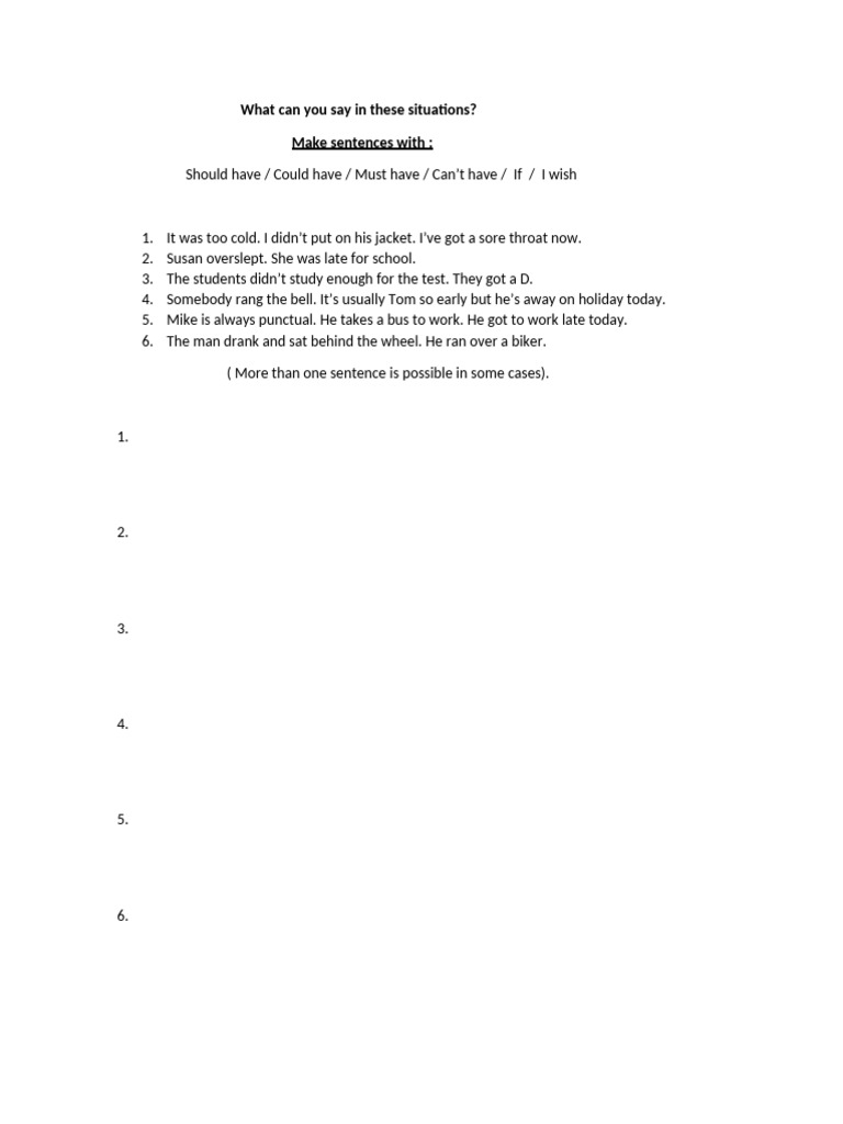 What Can You Say in These Situations | PDF