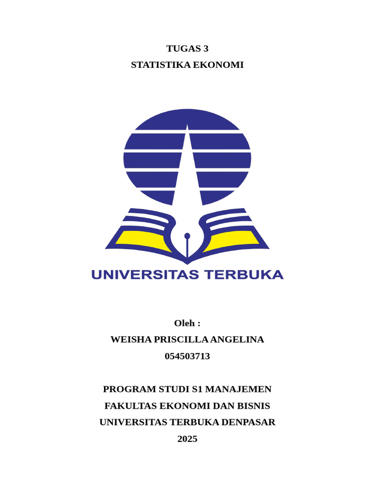 Tugas 3 Statistika Ekonomi | PDF