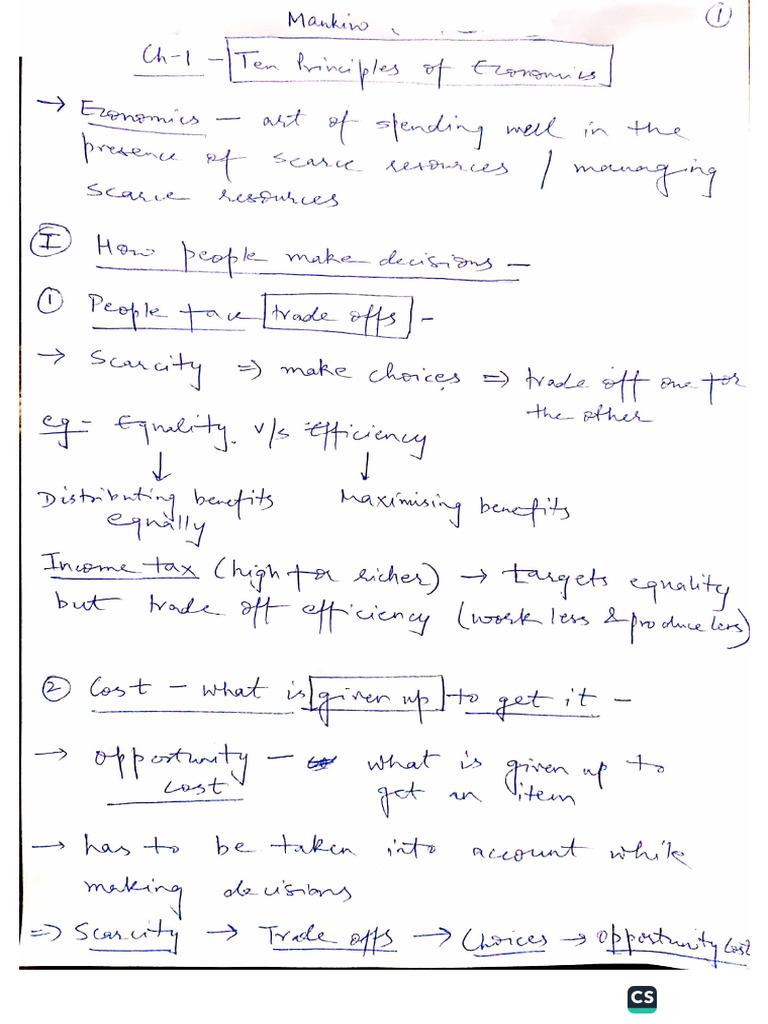 Mankiw Ch-1 Notes1 | PDF