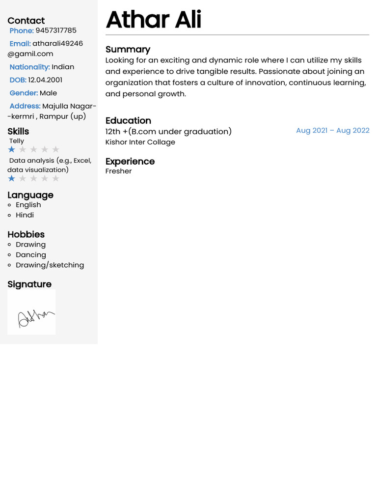 Athar Resume 219 | PDF