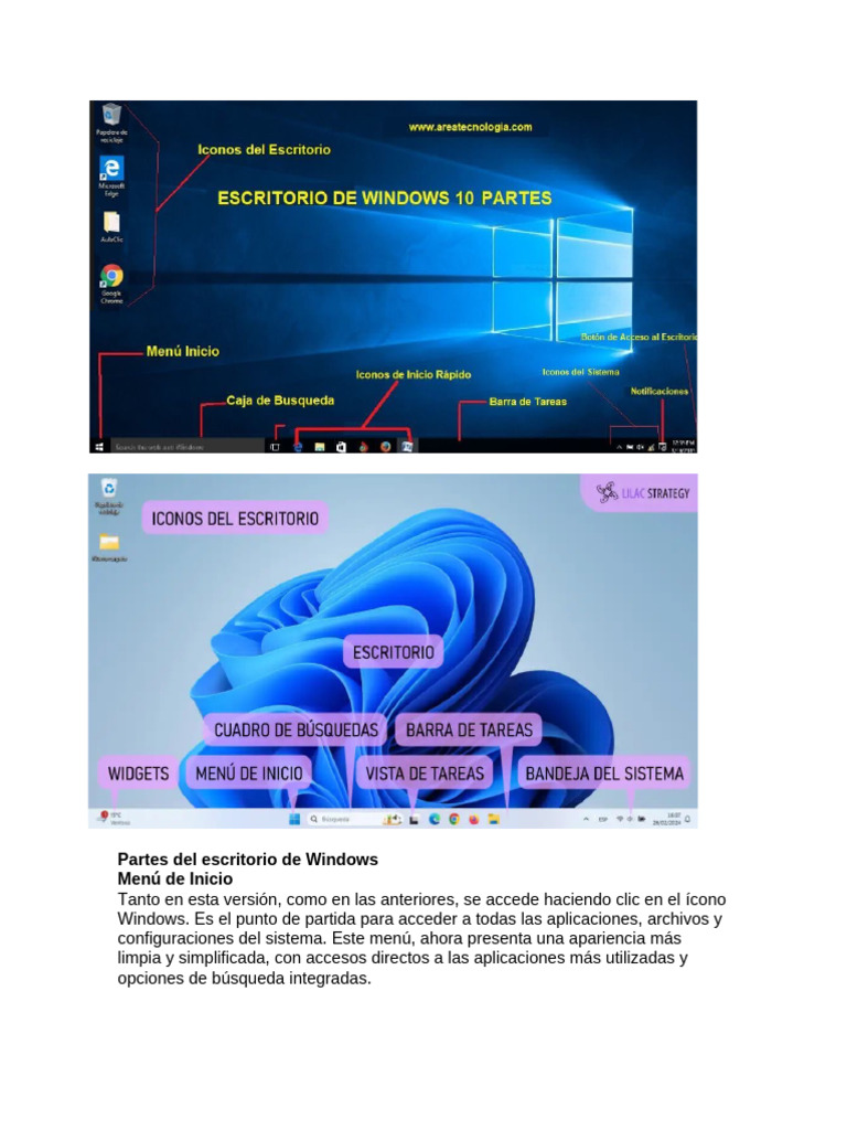Partes Del Escritorio de Windows | PDF | Archivo de computadora ...