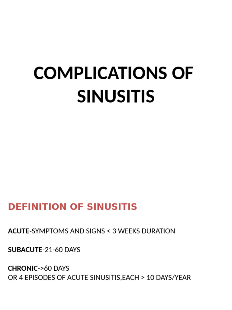 Sinusitis Complications Explained | PDF | Human Head And Neck | Human ...