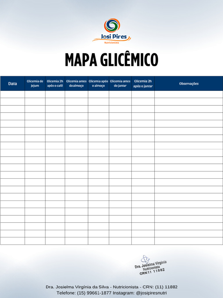 Mapa Glicêmico - Semana Do Combate Ao Diabetes | PDF