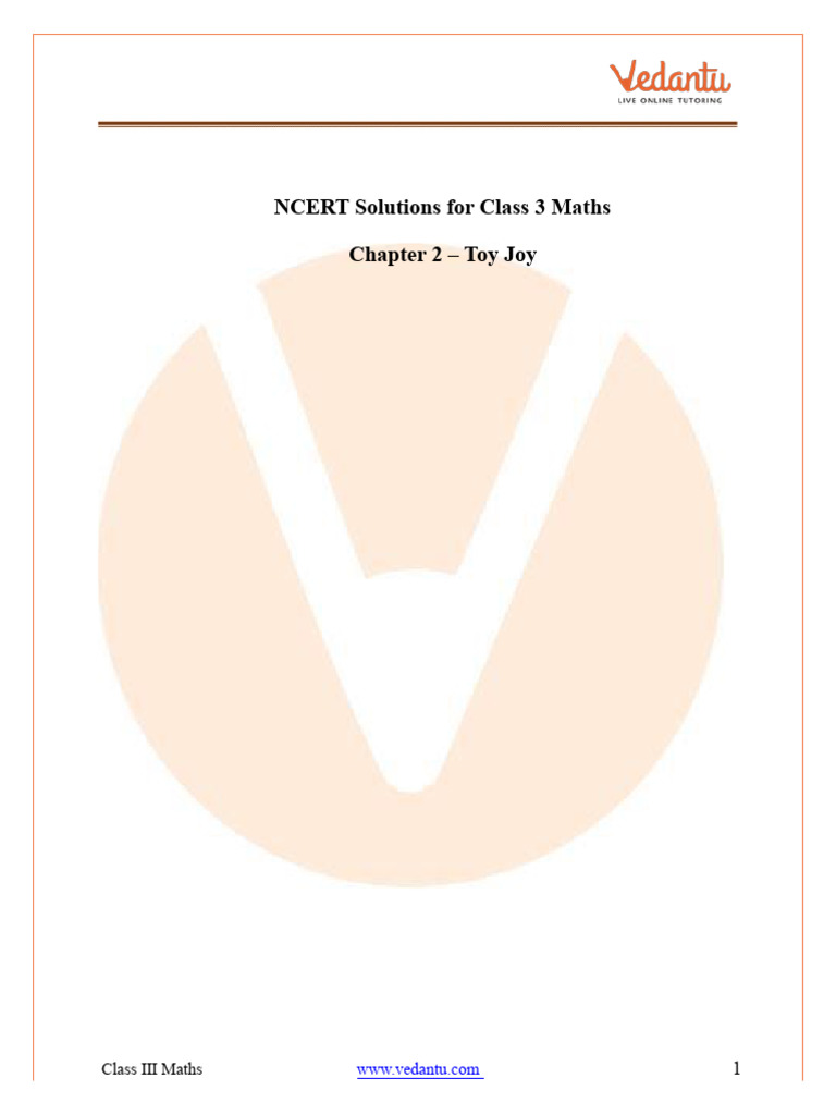 Class 3 Maths: Toy Joy Solutions | PDF | Shape | Sphere