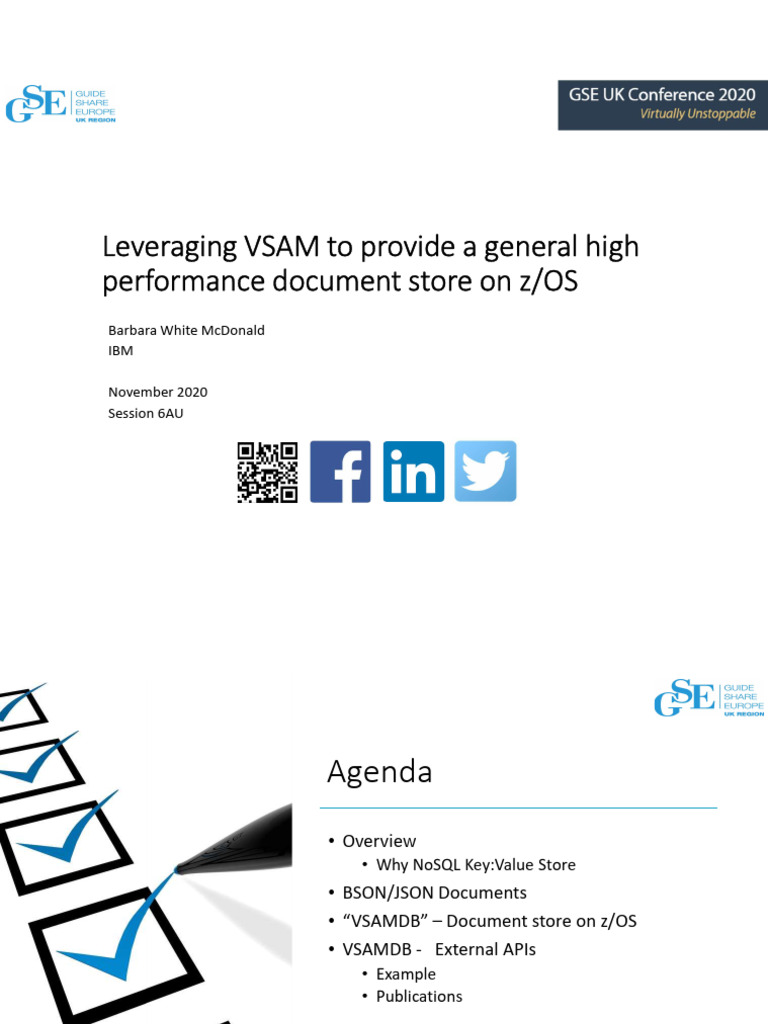 Leveraging VSAMtoprovideageneralhighperformancedocumentstoreonz OS ...