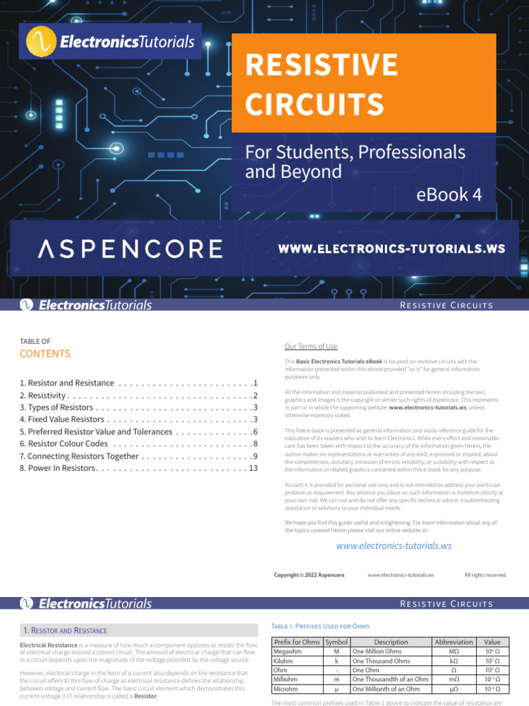 Resistive Circuits Ebook | PDF | Resistor | Electrical Resistivity And Conductivity