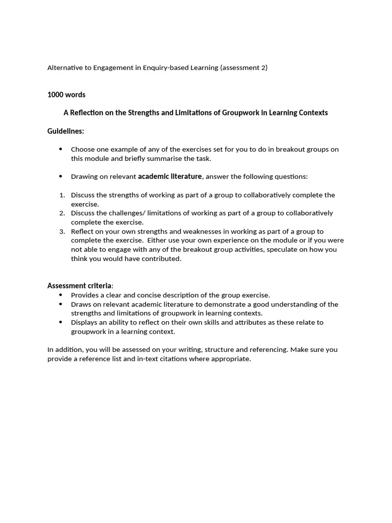 SS510 Alternative To Engagement Assignment 2021 | PDF