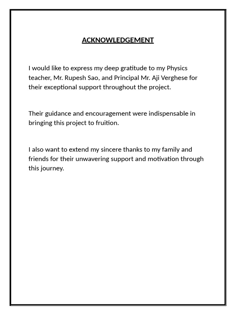 Acknowledgment Phy) | PDF