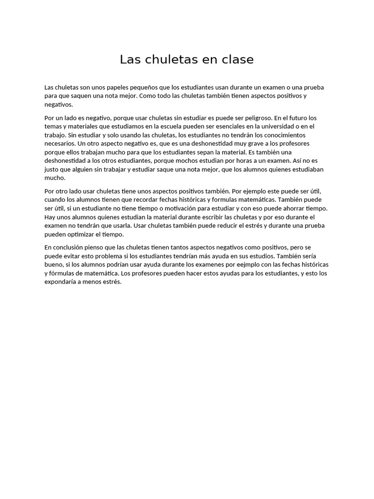 Las Chuletas en Clase | PDF