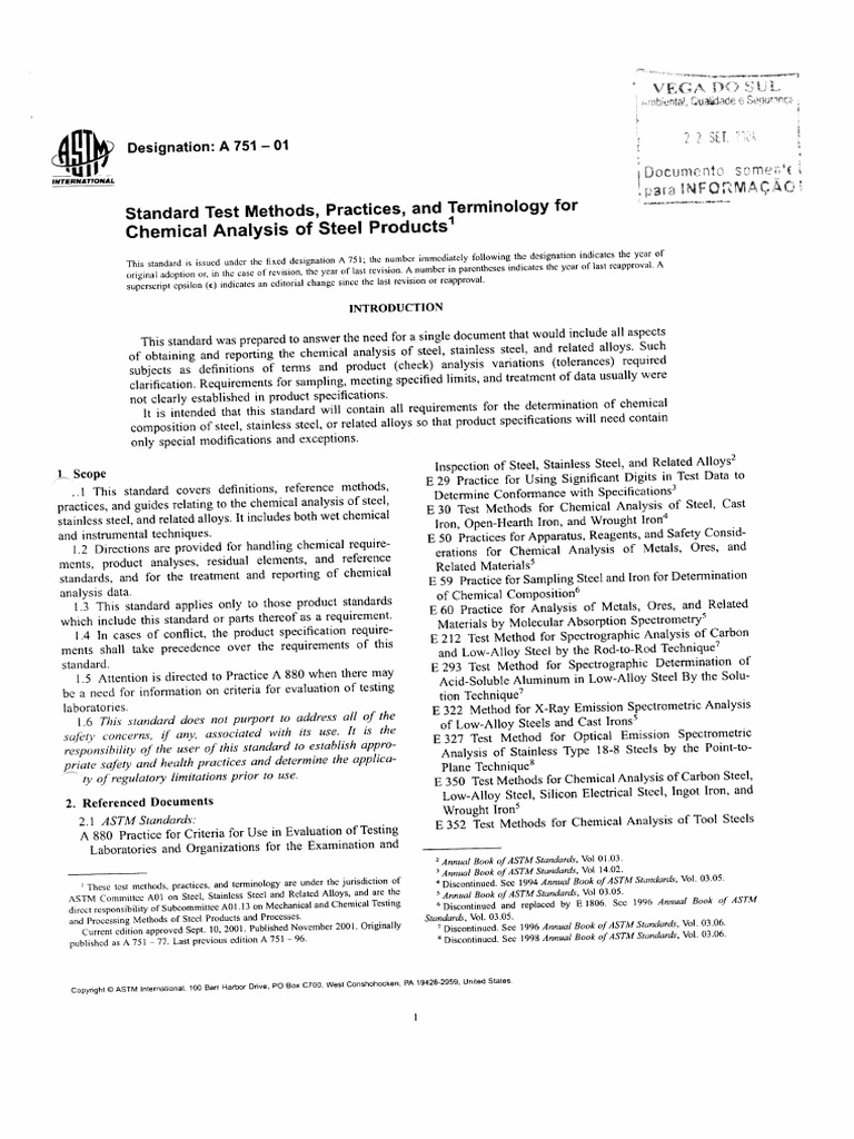 ASTM - A - 751 o NTC 5192 2025 | PDF